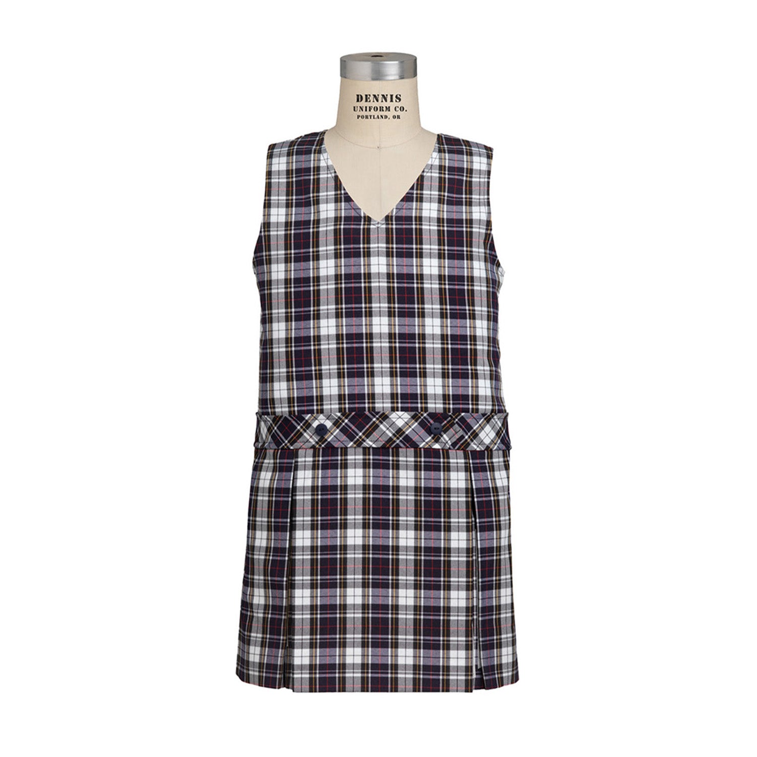 Marymount Plaid V Neck Drop Waist Shift – Dennis Outlet